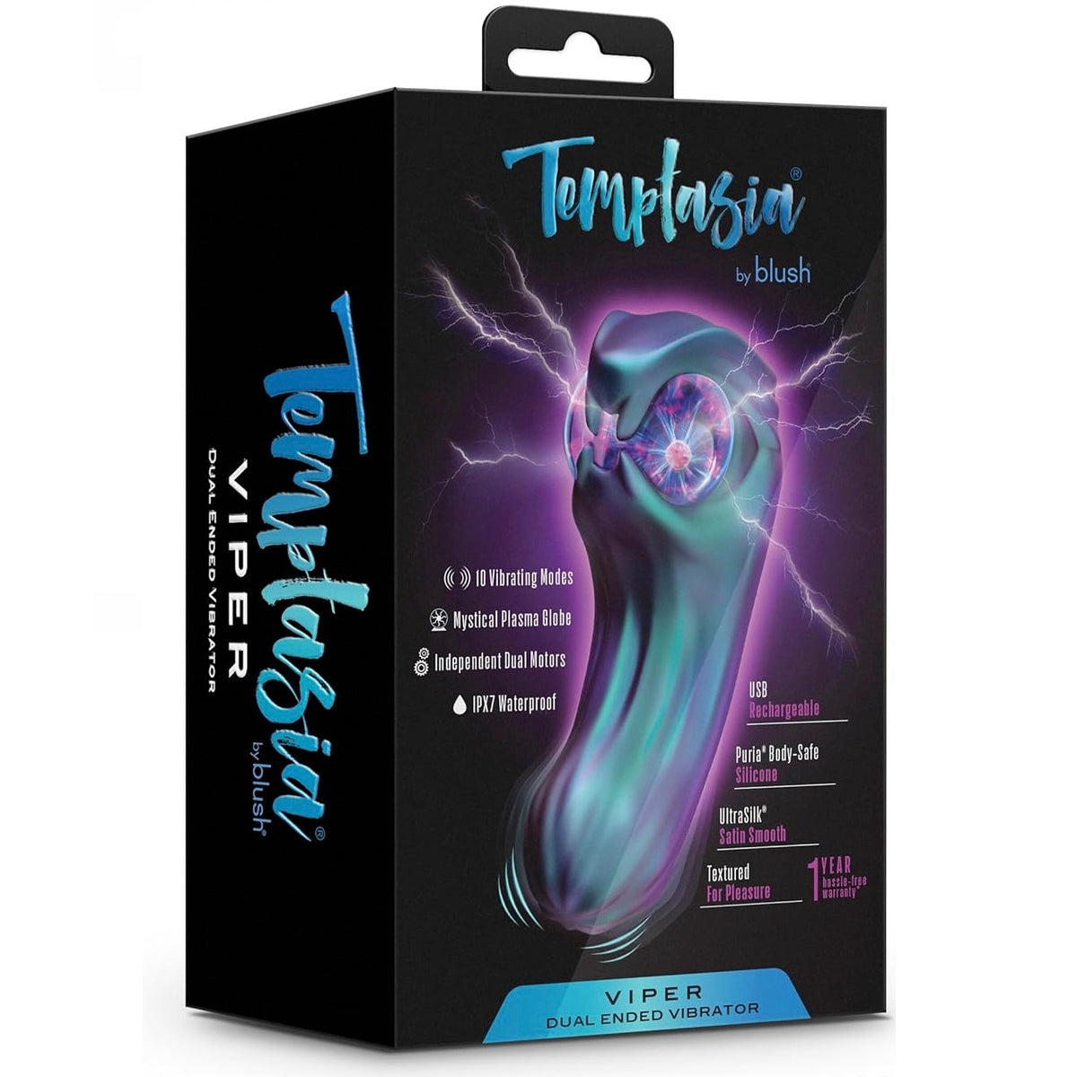 Temptasia Viper Rechargeable Dual Ended Vibrator with Mystical Plasma ...