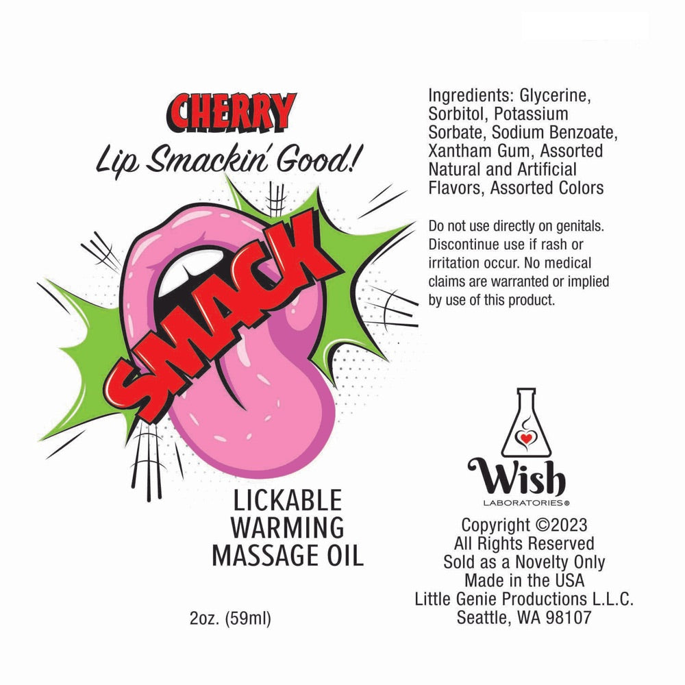 Smack Cherry Warming & Lickable Massage Oil - 2 oz. – Extreme Toyz