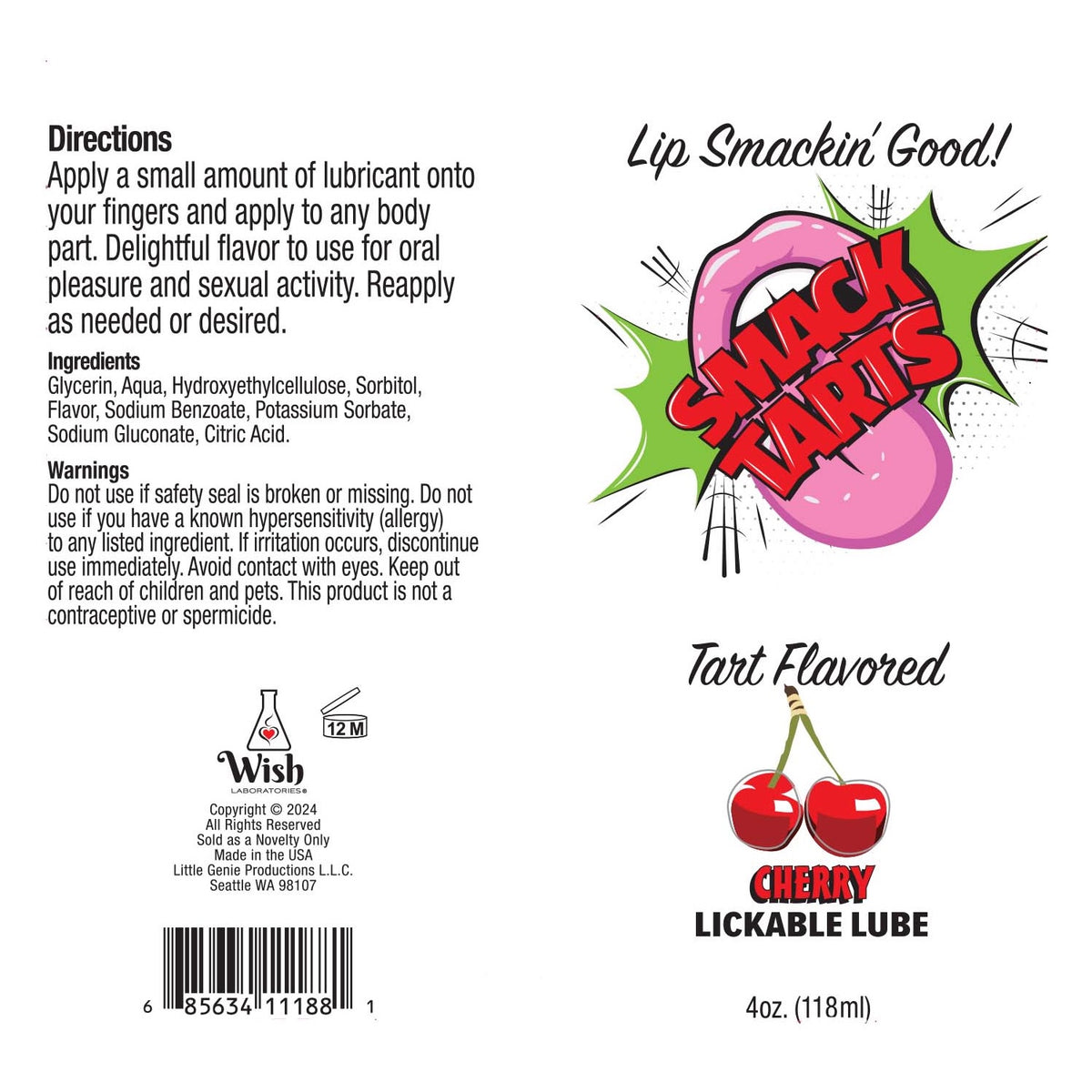 Smack Tarts Cherry Lickable Lubricant - 4 oz. – Extreme Toyz