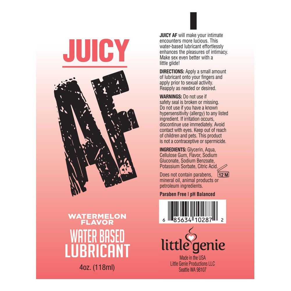Juicy AF Watermelon Water Based Lubricant - 4 oz. – Extreme Toyz