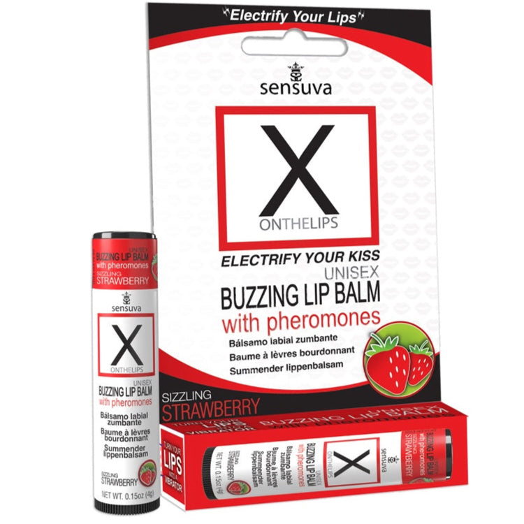 X On The Lips Strawberry Buzzing Lip Balm with Pheromones - 4g ...