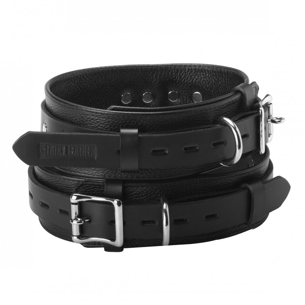 Leather Deluxe Locking Thigh Cuffs – Extreme Toyz
